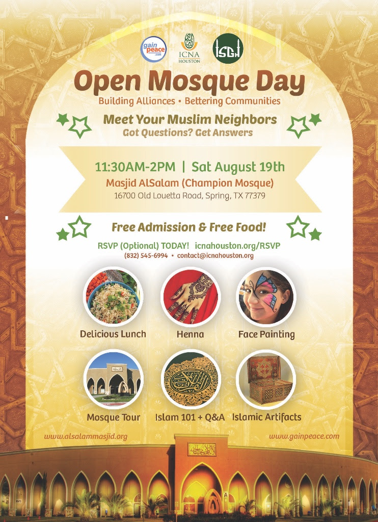 Open Mosque Day – Sat Aug 19th – Masjid AlSalam
